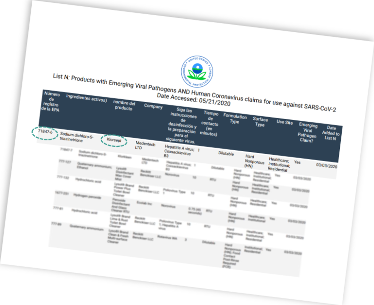 KLORSEPT – Cloro orgánico desinfección de superficies – PureWater ...